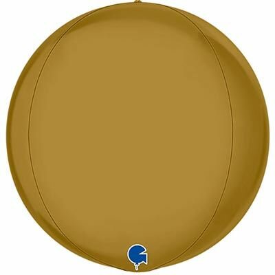 Воздушный шар GRABO "3D сфера", без рисунка, Сатин Gold, 15 дюймов