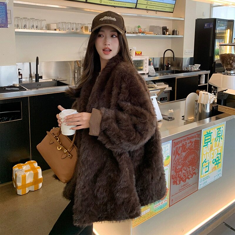 Зимняя новинка 2025 года — утолщенная меховая куртка-кардиган, экологически чистая шуба Pure Desire