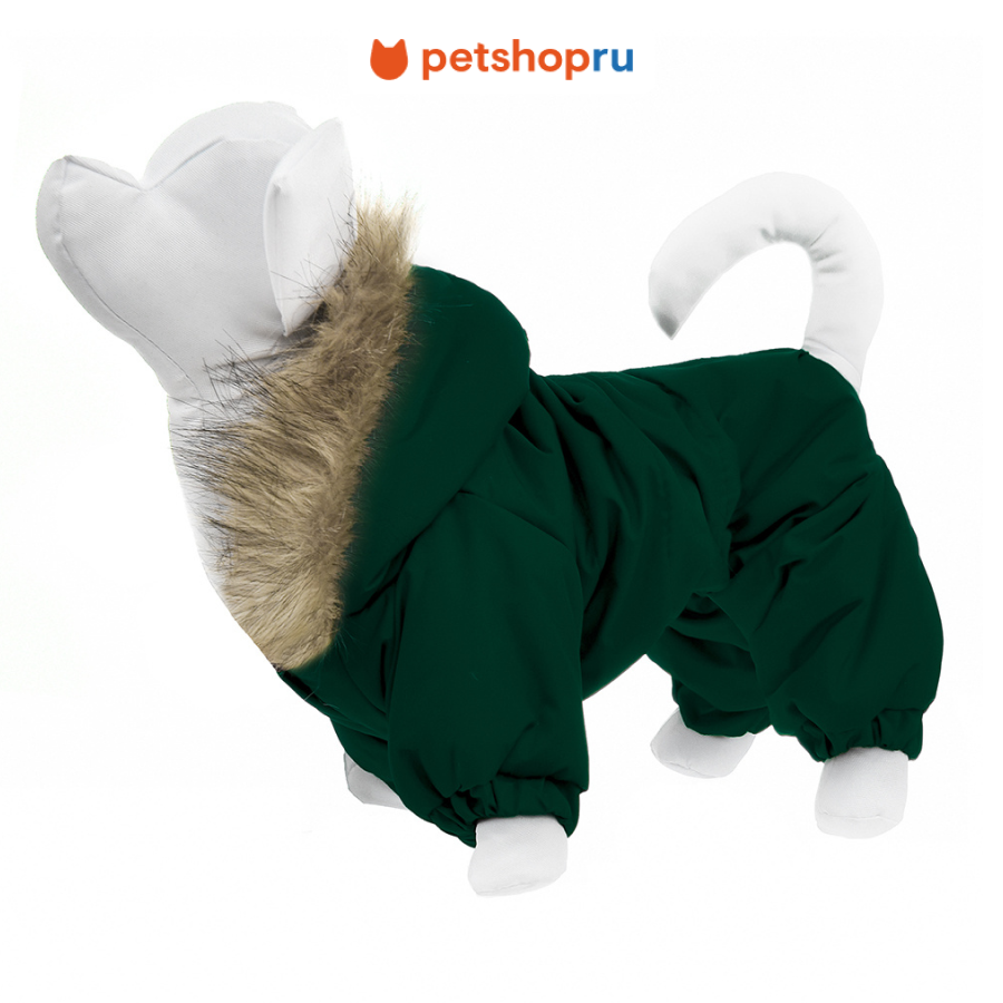 Yami-Yami одежда Комбинезон для собак с капюшоном, на меховой подкладке, тёмно-зелёный, XL