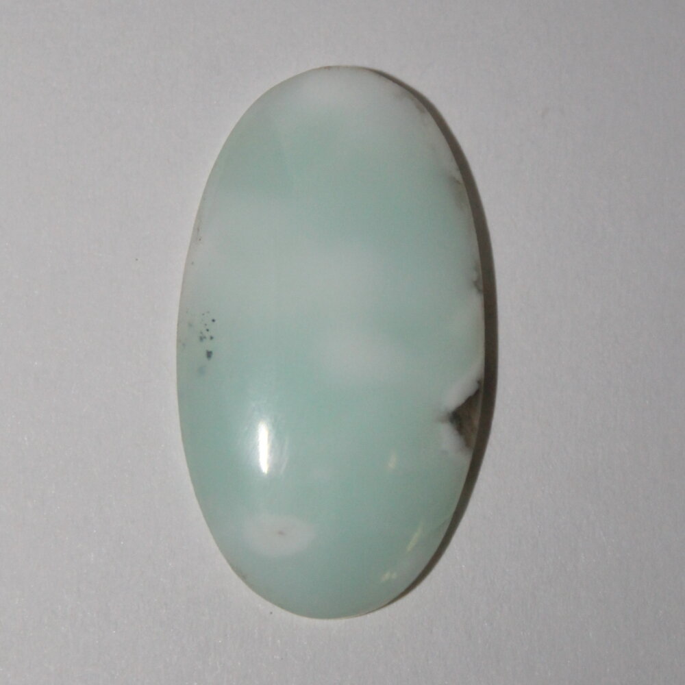 Кабошон Хризопраз, ювелирная вставка, 28х15х3 мм, Казахстан, "True Stones"