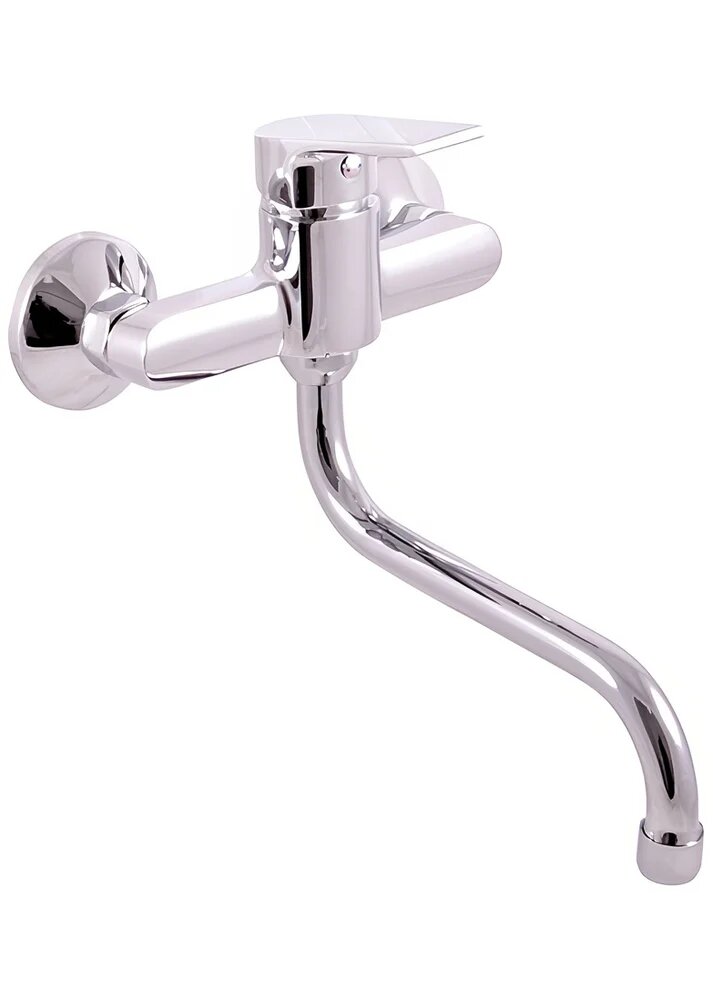 Смеситель для кухни Rav Slezak Colorado CO101.5/21 с поворотным изливом, хром, глянцевый, однорычажный, латунный, настенный, с керамическим картриджем