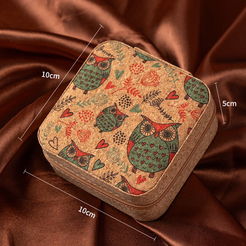 Китайская ретро-портативная шкатулка для драгоценностей из высококачественной пробки в китайском стиле