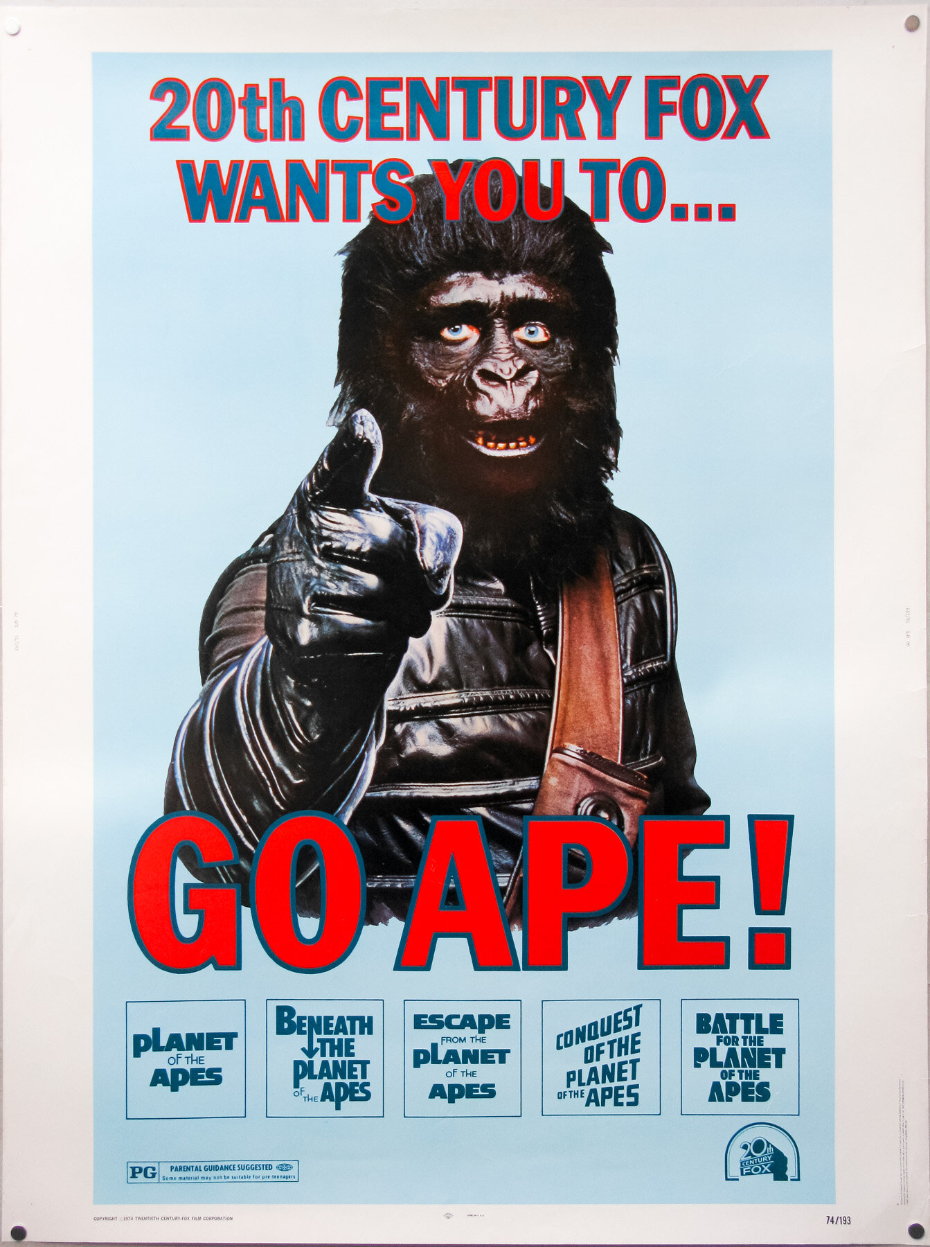 Плакат, постер Планета обезьян (Planet of the Apes) 1968 на бумаге, размер 30х42см