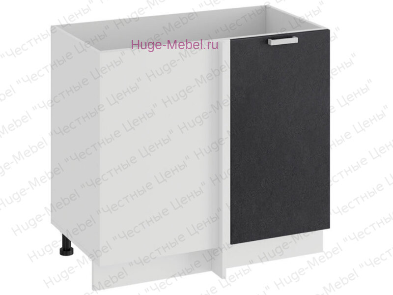 Шкаф кухонный угловой нижний 1000 Бетон (бетон чёрный) Huge Mebel . Ширина 1000 Высота 840. Кухонные шкафы