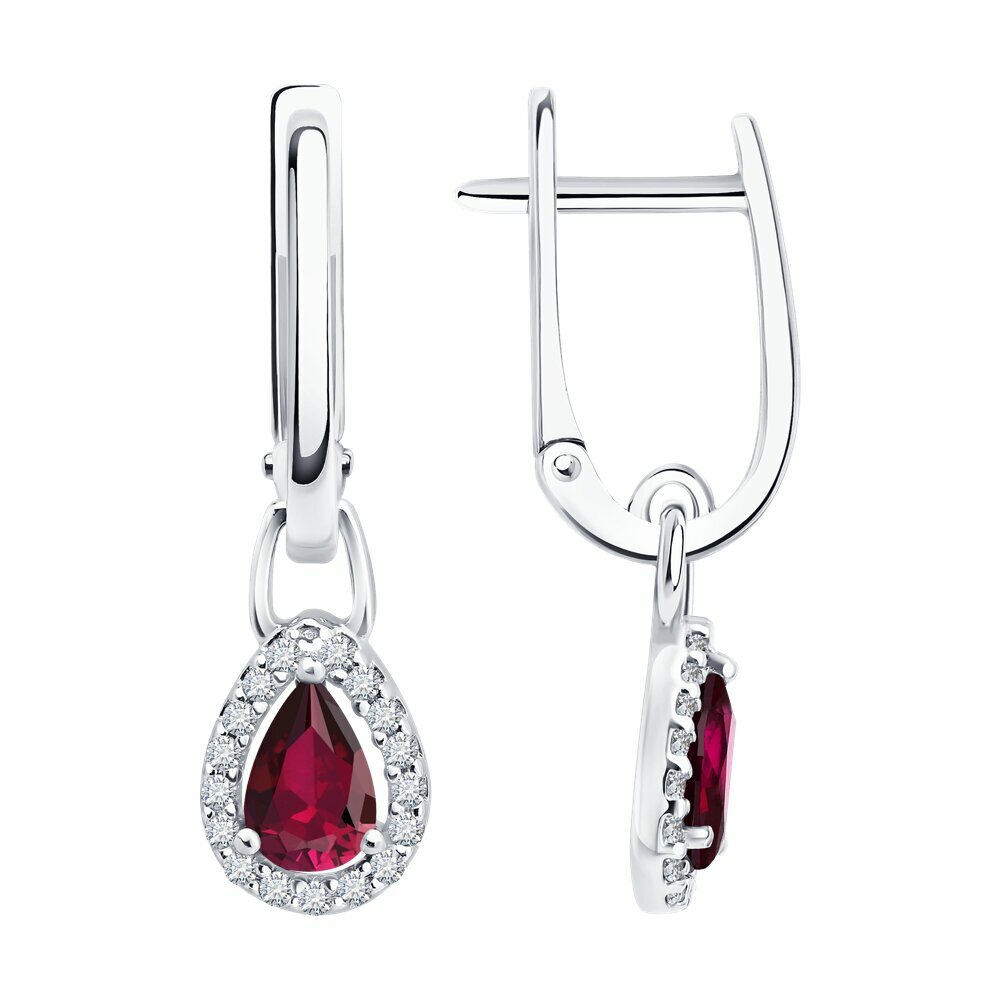 Серьги, серебро, 925 проба, родирование