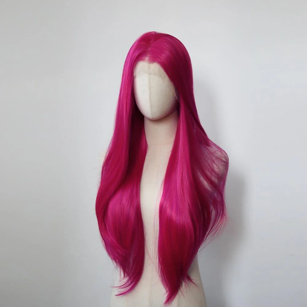 Синтетический кружевной парик SNQP розовый 26 дюймов 26 дюймов