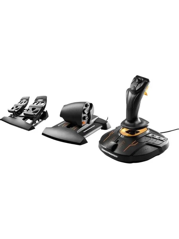 Эксклюзивный комплект Thrustmaster T16000M FCS HOTAS: авиационный джойстик, манипулятор тяги TWCS и педали TFRP для совместимых с ПК симуляторов полета