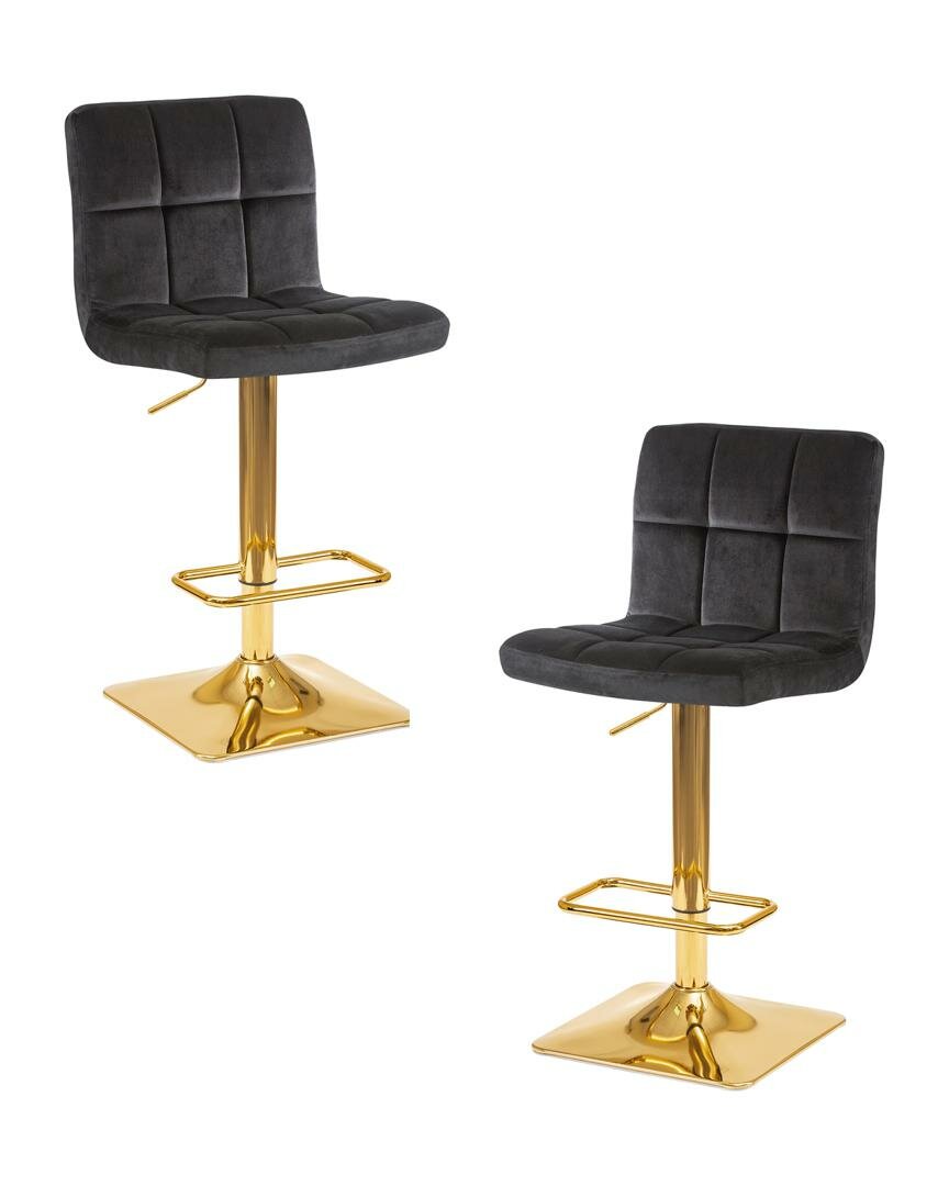 Стул барный DOBRIN Набор 2 шт Стул барный DOBRIN GOLDIE, черный велюр (MJ9-101) арт. LM-5016-N_G-M_V-MJ9-101