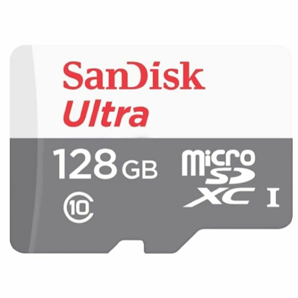 SanDisk Карта памяти Micro SecureDigital 128GB Ultra Class 10, UHS - I, R 100 МБ с, адаптер на SD"