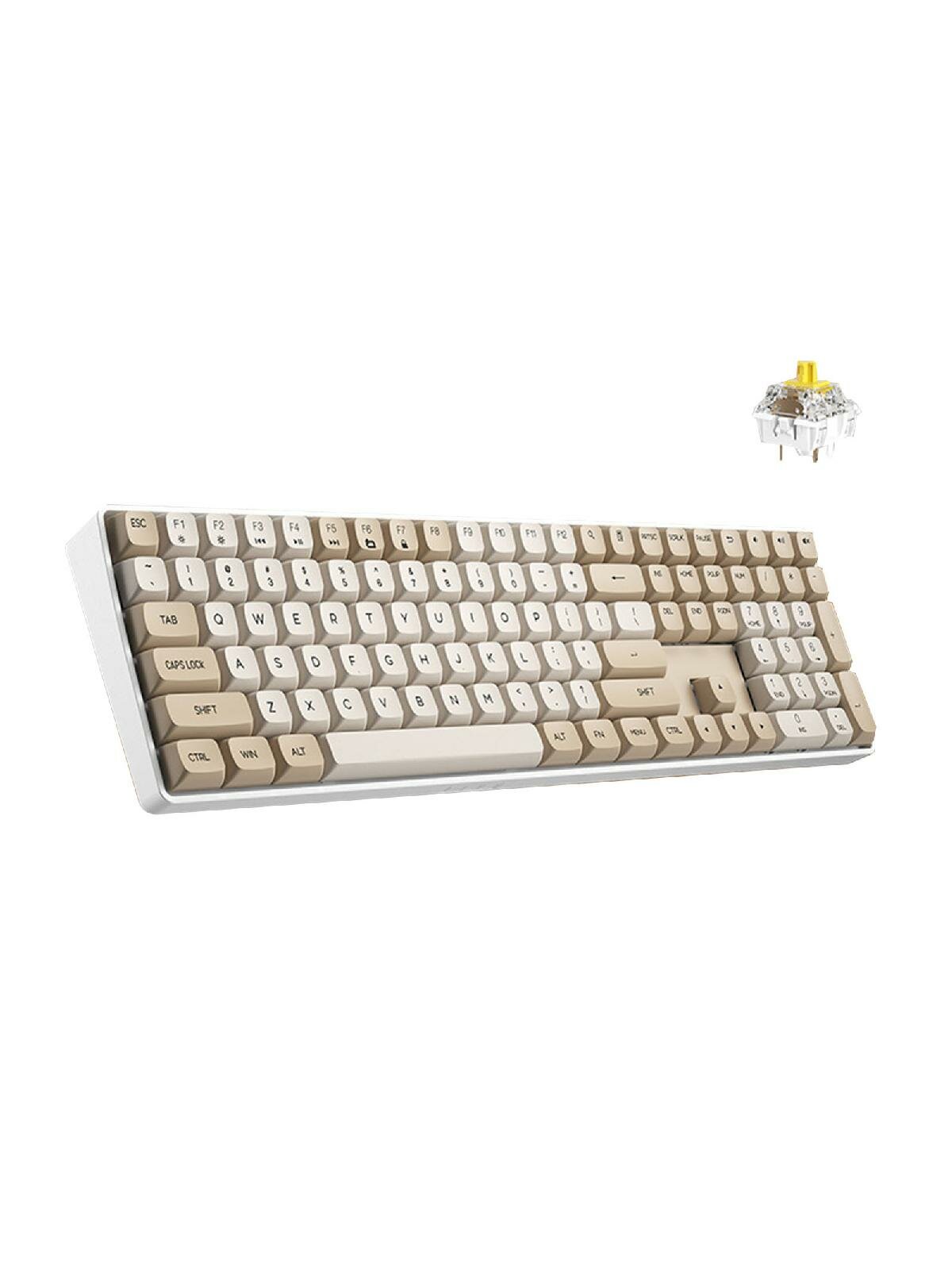 A108 Gaming Mechanical Keyboard 2.4Ghz Wireless TypeC Wired Keyboard 110 Keys Hot Swap Rechargeable Game Keyboard
