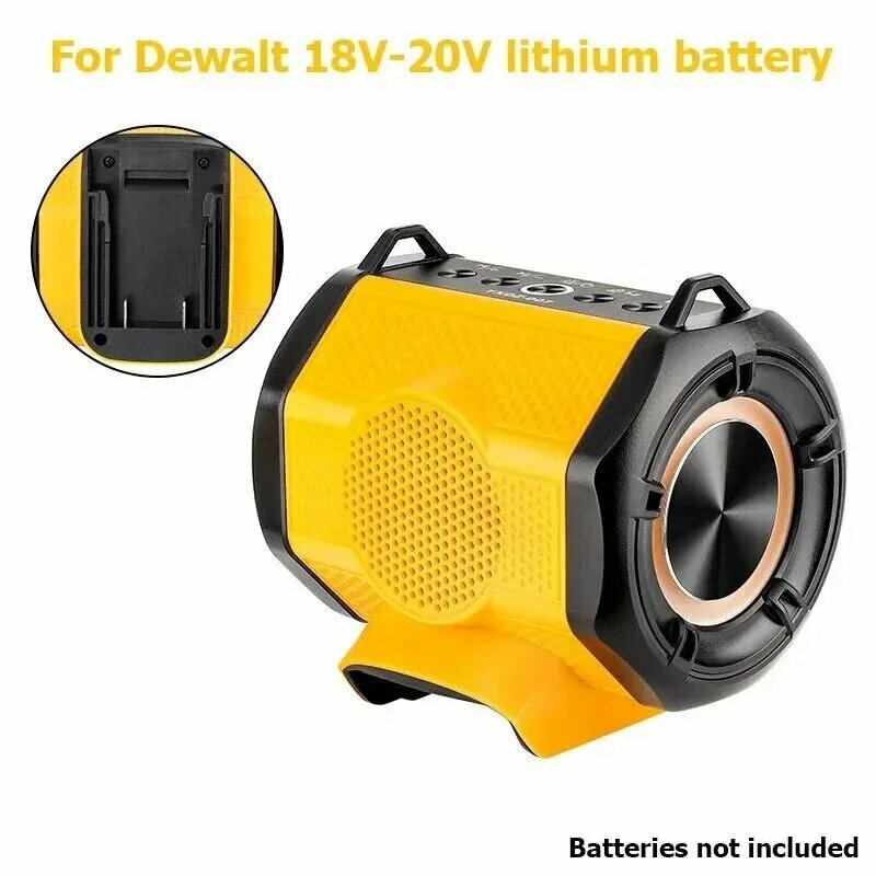Портативный беспроводной Bluetooth-динамик для Makita/Dewalt/18V 20V Li-ion аккумулятора