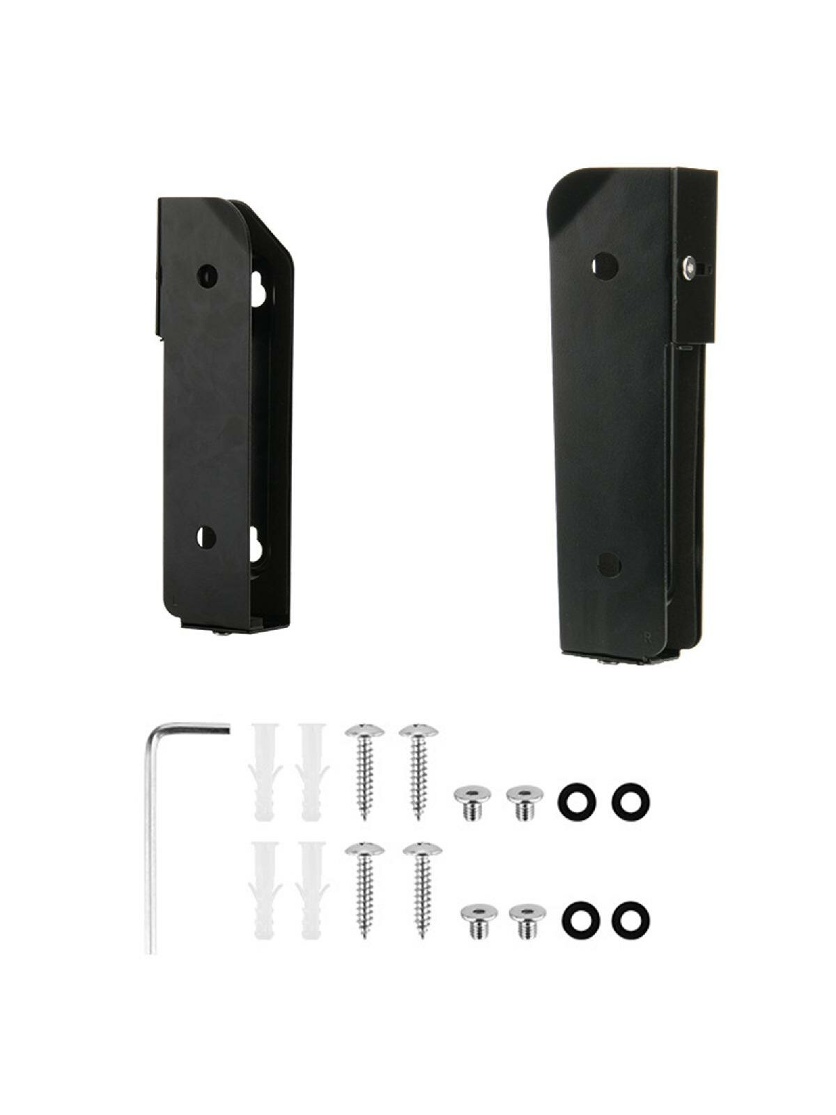 Metal Laptop Stand Set Wall Mounted Storage Brackets with EVA Padding for Notebook/Tablet