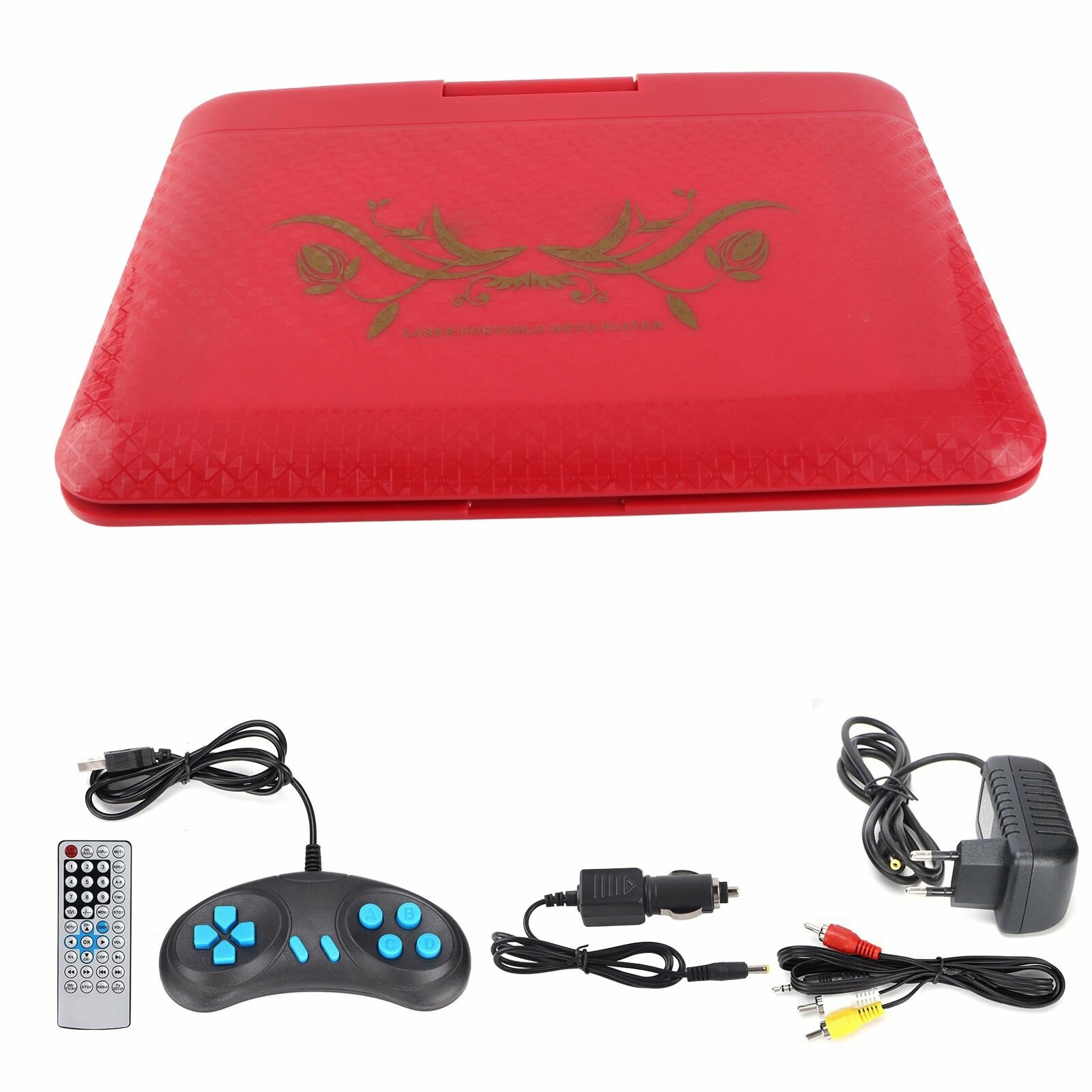 6,8-дюймовый портативный детский DVD-плеер HD, многофункциональный автомобильный ТВ-плеер для использования на открытом воздухе, компактный, для развлечений в путешествиях, красный