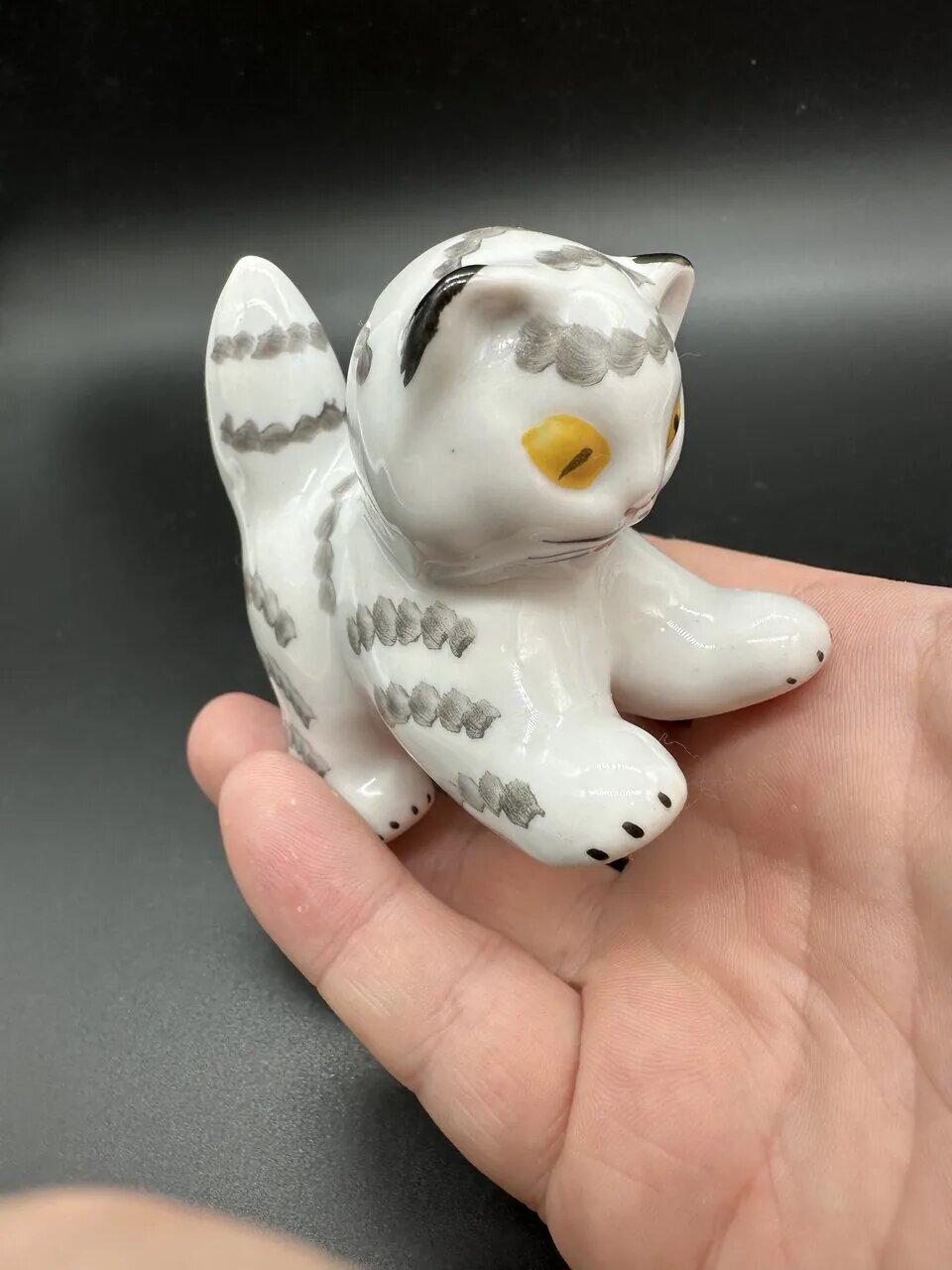 Статуэтка Фарфоровая Котёнок вербилки 1960 годы СССР Редкая
