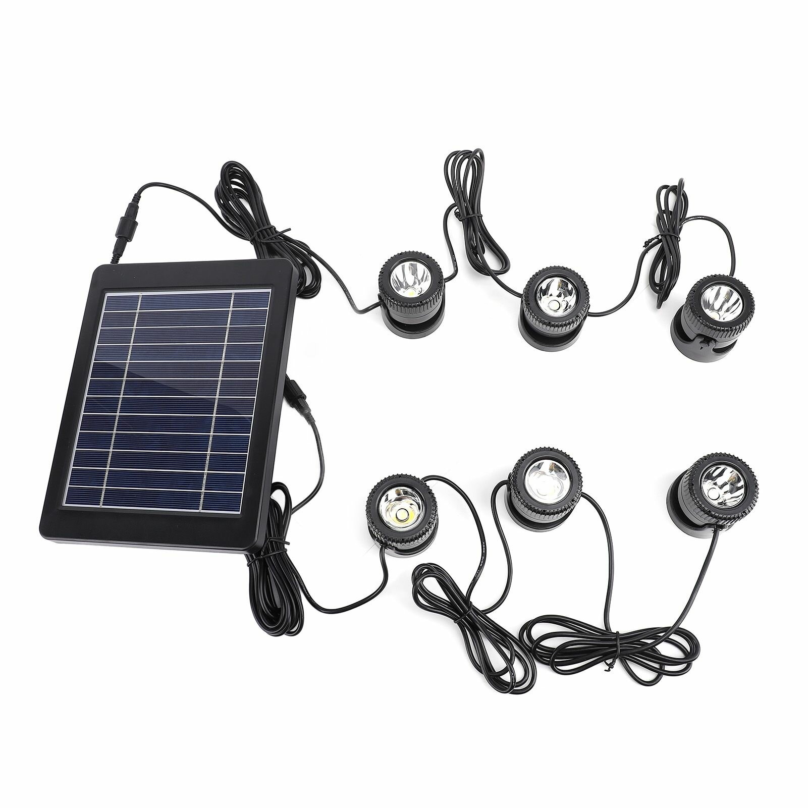 Солнечные подводные прожекторы 6 в 1, теплый белый свет, IP68, водонепроницаемые, для аквариумов и садов