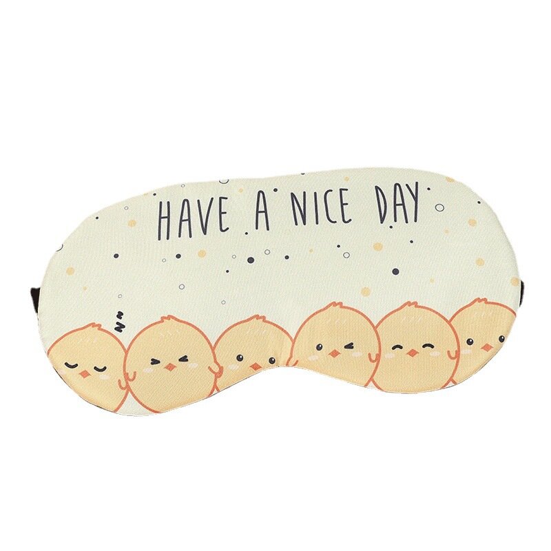 1 шт. Милая маска для сна с цыплёнком, мультяшная маска для сна, плюшевый козырёк для глаз с надписью «Хорошего дня», мягкая и удобная повязка на глаза для детей, девочек, путешествий или домашнего использования