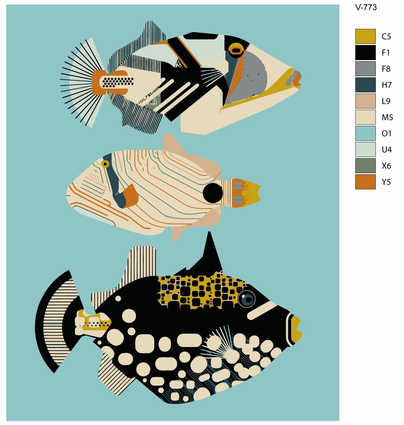 Картина по номерам V-773 "Рыбки" 40x50