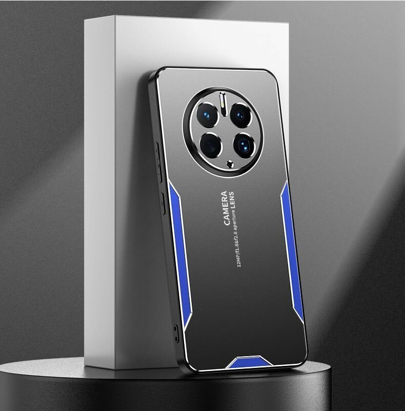 Подходит для Huawei Mate 50 Pro / Хуавей Мейт 50 Про, защитная крышка из алюминия, металлическая защитная оболочка + защитное стекло в подарок