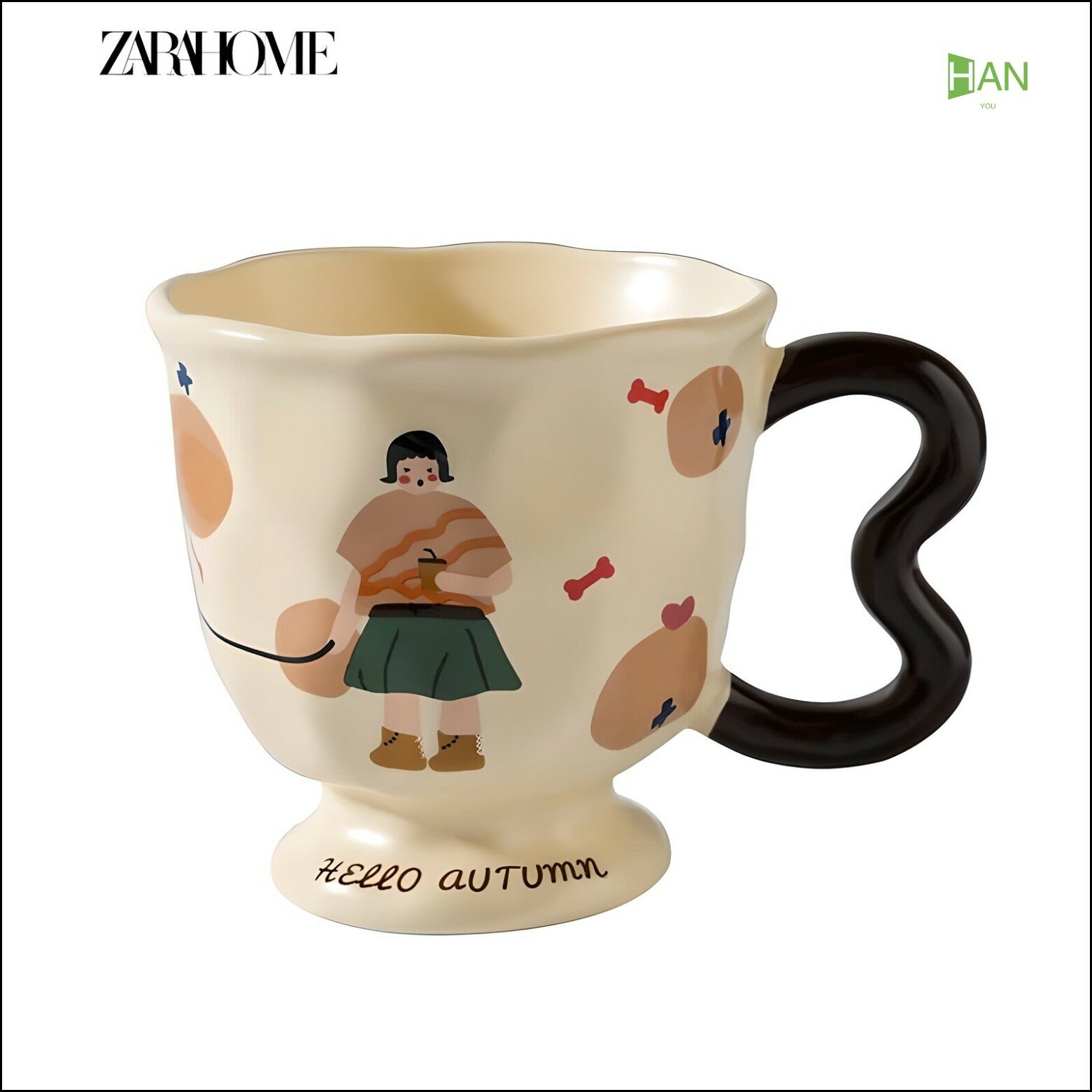 Эксклюзивный бокал Zara Home Y392 из керамики 400 мл в оттенке E471