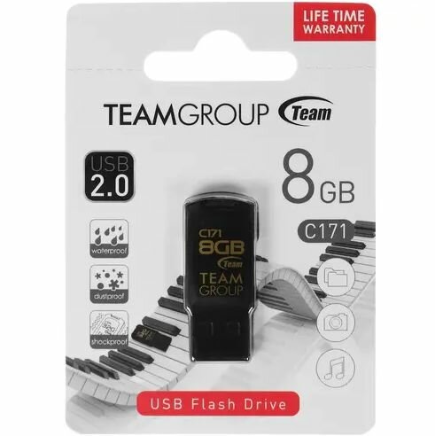 Память USB Flash 8 ГБ Team Group C171 (TC1718GB01) - USB 2.0, монолит, пластик