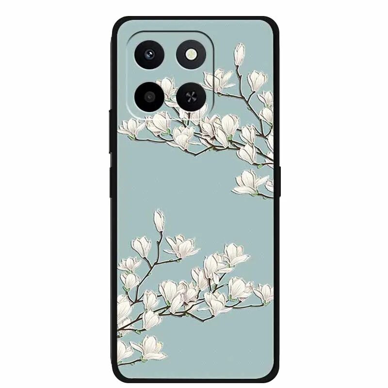 3D чехол для Honor X7d 5G Case X 7 d Coque 6,77 дюйма с тиснением цветов, черная силиконовая мягкая задняя крышка для Honor X7d 4G, чехлы Shell Funda Picture 3, For Honor X7d 5G