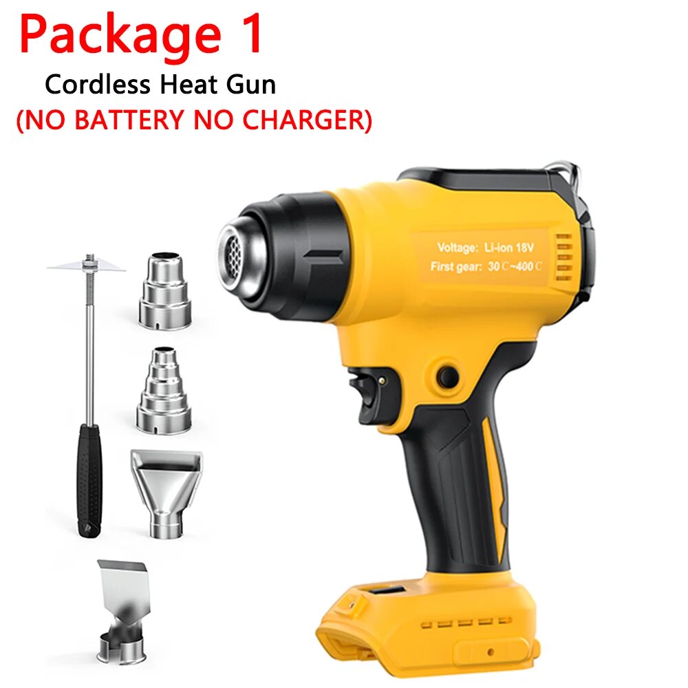 Nananuu беспроводной тепловой пистолет для Dewalt DCB200 20В No Batter No Charger