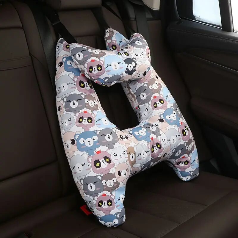 Детская дорожная подушка U-образной формы с милым рисунком животного для поддержки головы и шеи, подушка для автомобильного сиденья, безопасная подушка для шеи для детей, Upgrade-A