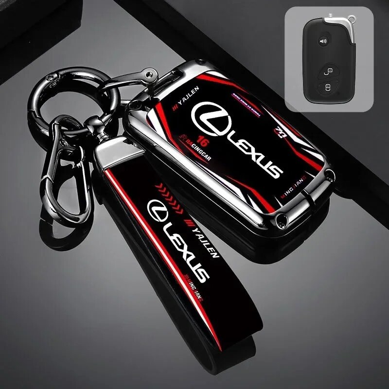 Чехол для автомобильного ключа из цинкового сплава для Lexus IS250 IS300C CT200H GX400 GX460 RX270 ES240 ES350 LS460 450h GS430 GS350 LX570 IS350 RX, For Lexus logo, C-black keyring