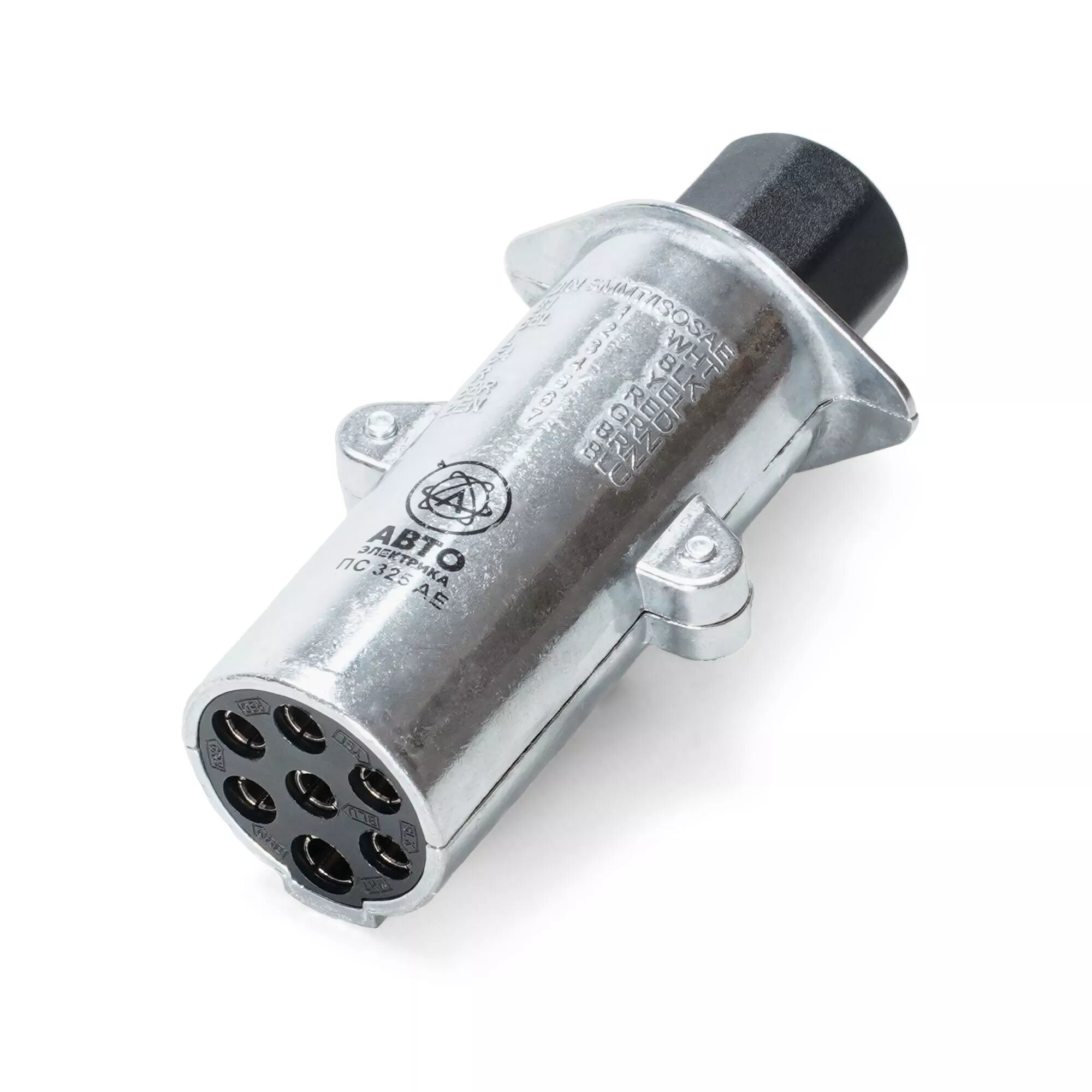 Разъём прицепа электрический (вилка) 7-контактный, металл (АвтоЭлектрика)