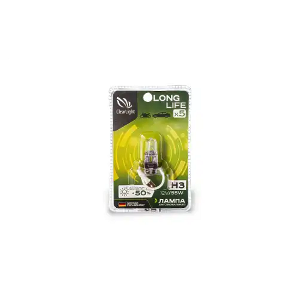 CLEARLIGHT MLH3LL1B лампа галоген h3 12v-55w longlife (блистер 1шт)\