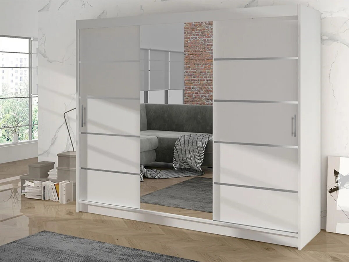 Шкаф-купе Цератония Белый Фасадный 0101 NOW 230*50*260 см Фиеста Для одежды,