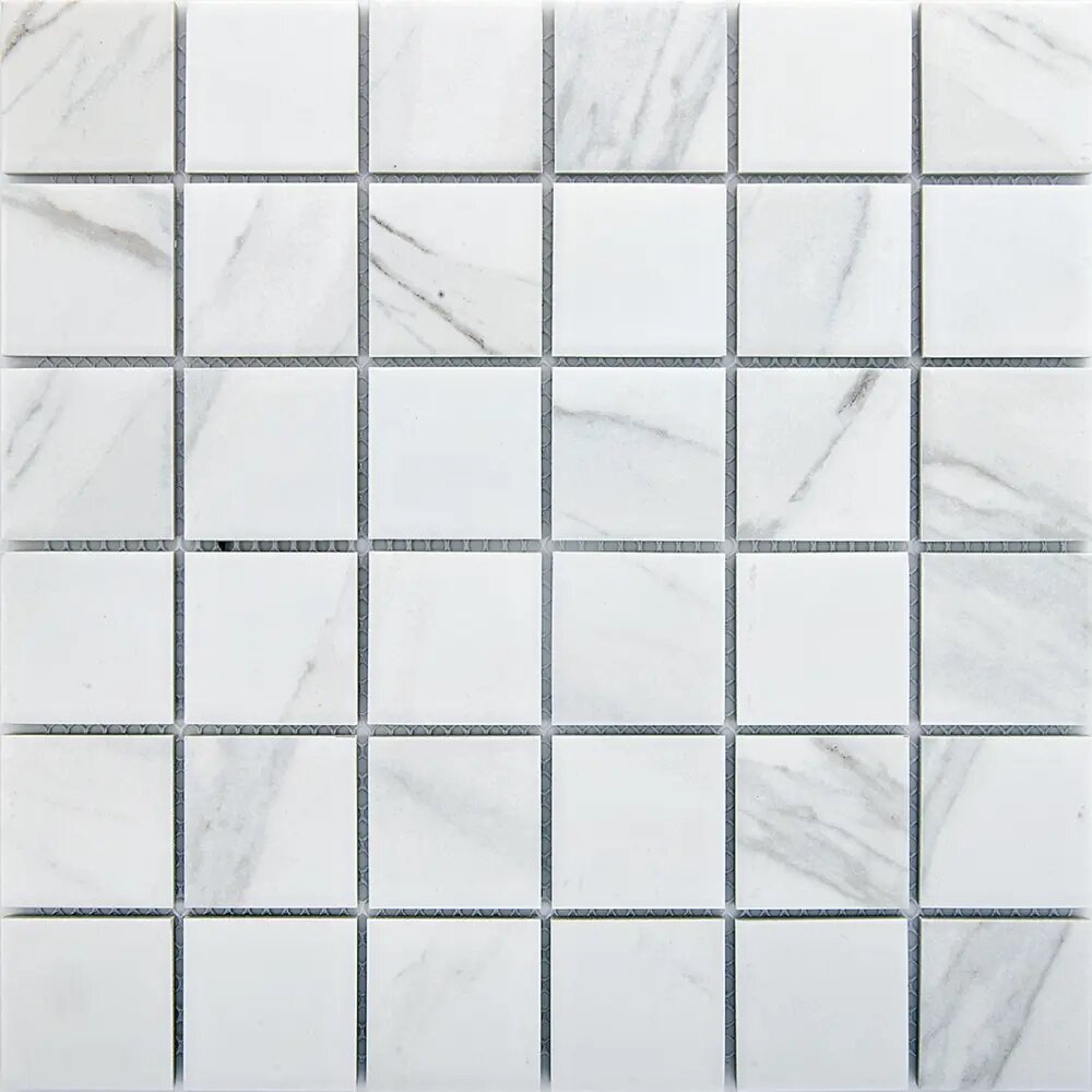 Креафорта мозаика мраморная 306x306x6мм цвет белый мрамор матовый