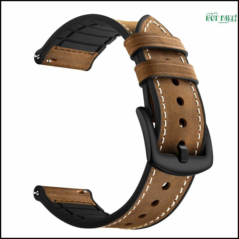 Ремешок для часов из натуральной кожи 20 мм для Gear S4 Sport galaxy watch3 vivoactive 3 vivomove HR Легкосъемный ремешок для часов
