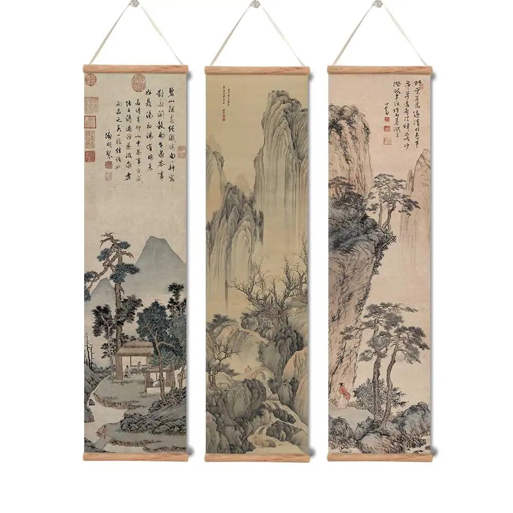 Настенная живопись ZHUGEGE Китайский пейзаж, HXP115-123, 40x150cm X3piece