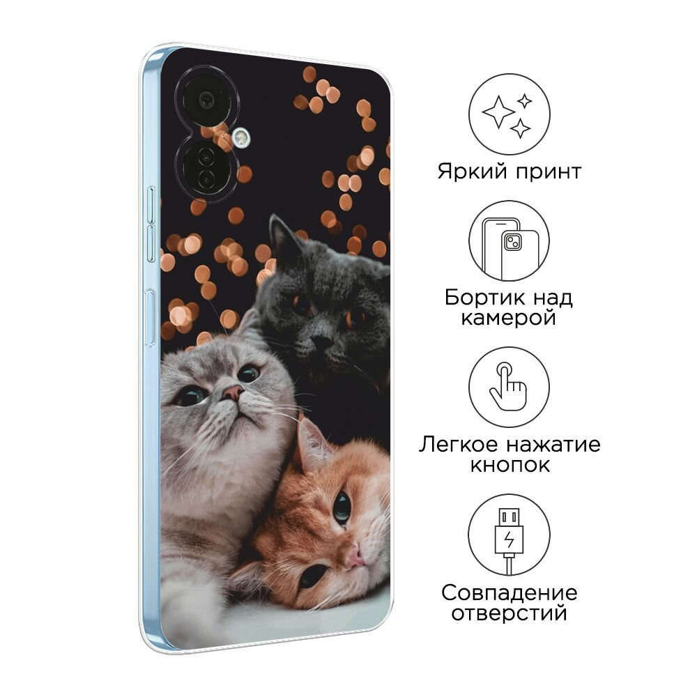 Чехол на Tecno Camon 19 Neo / Техно Камон 19 Нео с принтом "Кошачьи обнимашки" — фото 1