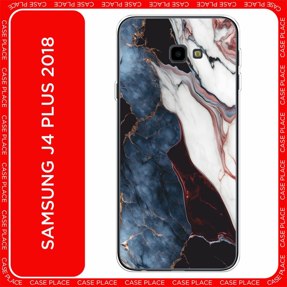 Чехол на Samsung Galaxy J4 Plus 2018 / Самсунг J4 Plus 2018 с принтом "Благородный мрамор"