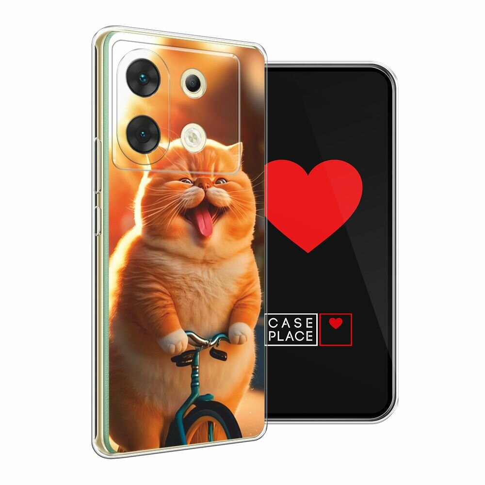 Чехол на Infinix Zero 30 5G / Инфиникс Зеро 30 5G с принтом "Кот на велике" — фото 1