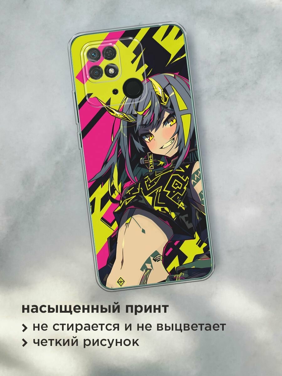 Чехол на Xiaomi Redmi 10C / Сяоми Редми 10C с принтом "Девушка в кибер костюме" — фото 1