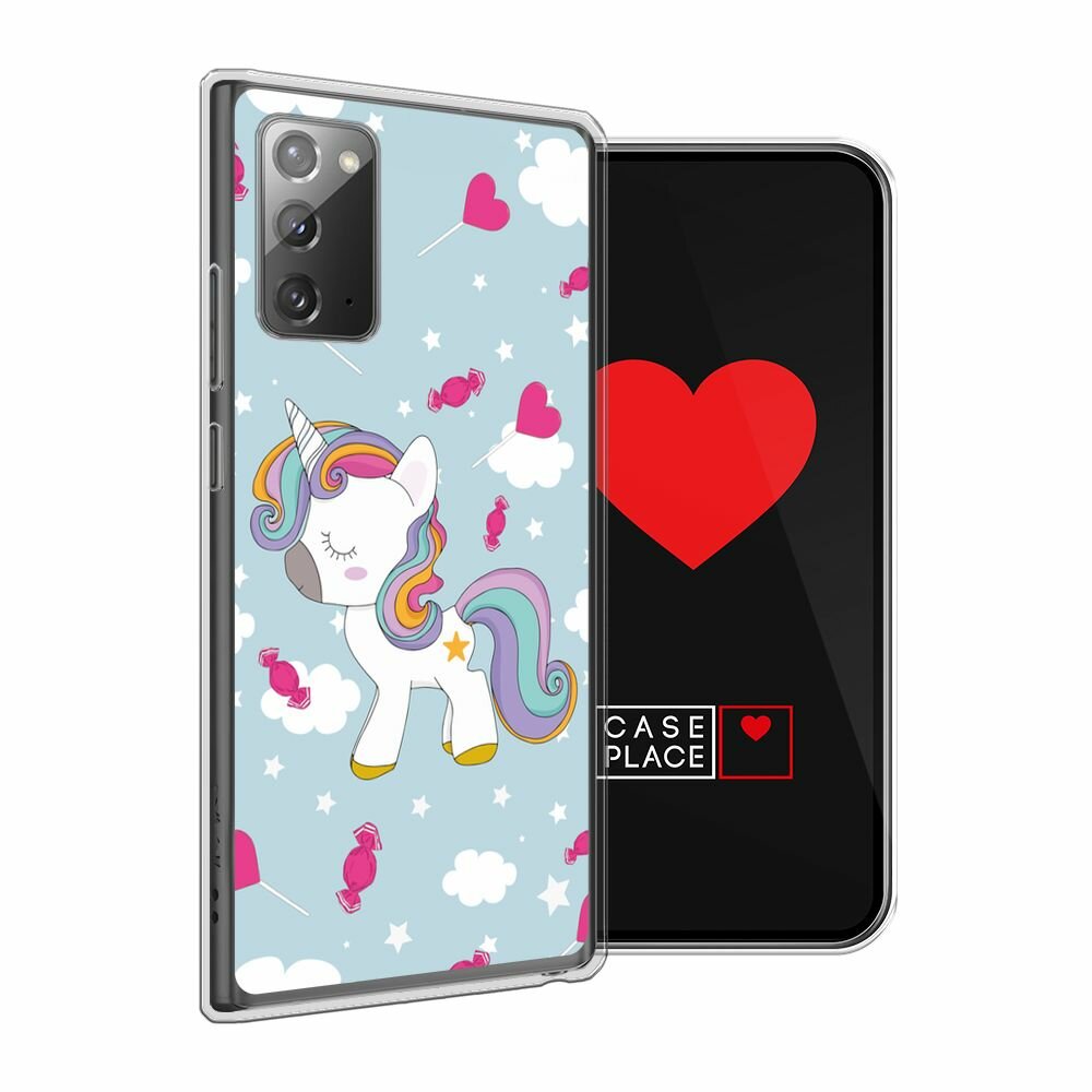 Чехол на Samsung Galaxy Note 20 / Самсунг Галакси Ноут 20 с принтом "Сладкий единорожек" — фото 1