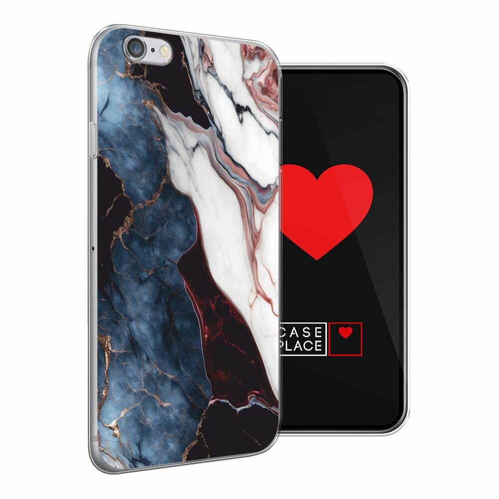 Чехол на Apple iPhone 6 / Айфон 6 с принтом "Благородный мрамор" — фото 1