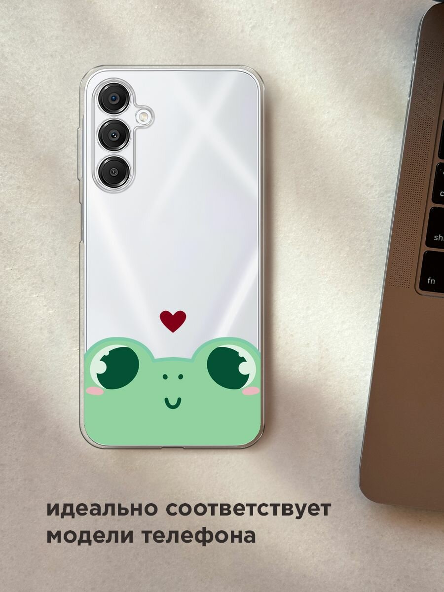 Чехол на Samsung Galaxy A16 / Самсунг А16 с принтом "Влюблённая лягушка - 14 февраля", прозрачный — фото 1