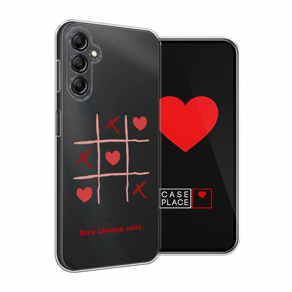 Чехол на Samsung Galaxy A15 / Самсунг А15 с принтом "love always wins - 14 февраля", прозрачный — фото 1