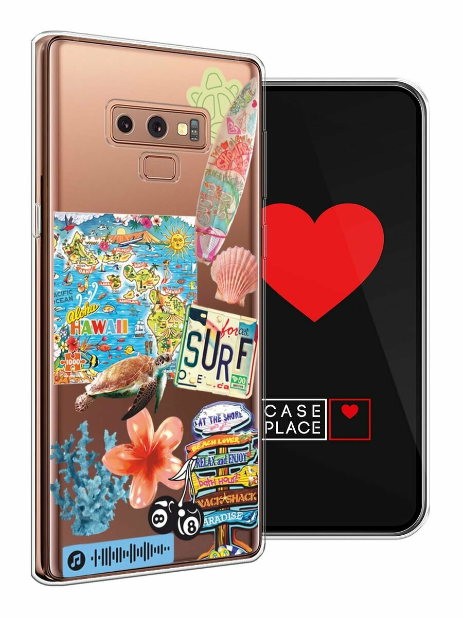 Чехол на Samsung Galaxy Note 9 / Самсунг Галакси Нот 9 с принтом "Summer collage", прозрачный — фото 1
