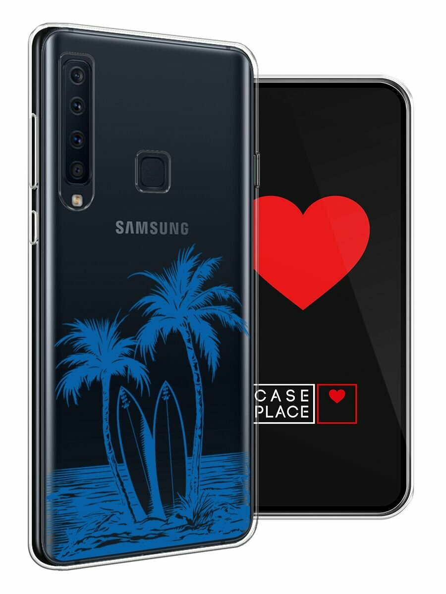 Чехол на Samsung Galaxy A9 2018 / Самсунг Галакси А9 2018 с принтом "Сёрфинг на островах 1", прозрачный — фото 1