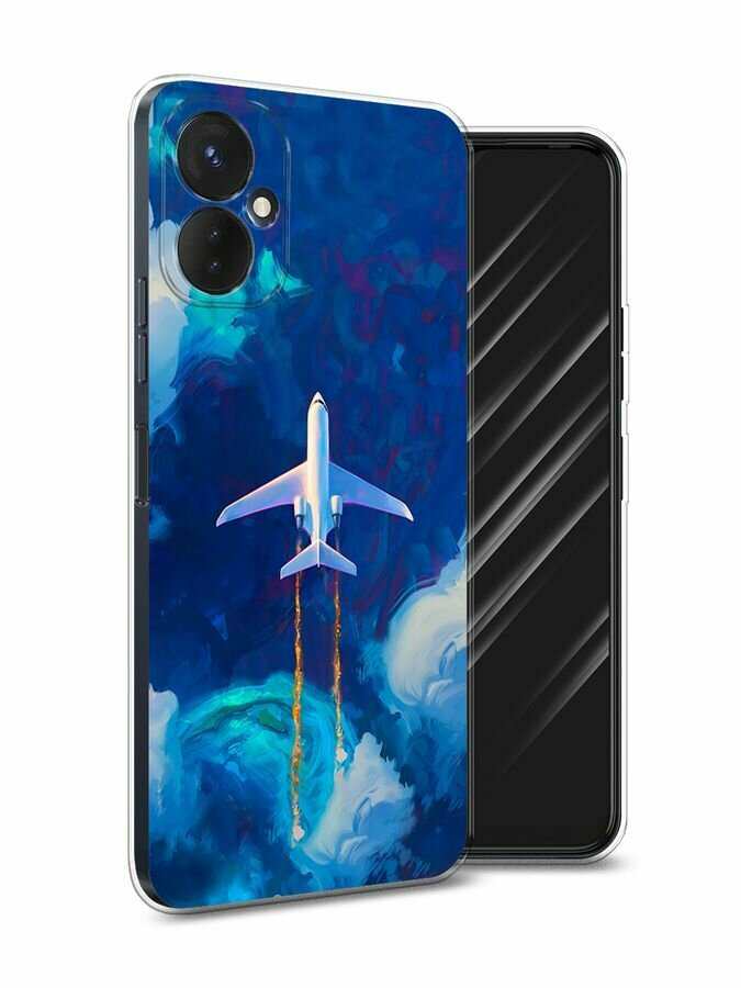 Чехол на Tecno Spark 9 Pro / Техно Спарк 9 Про с принтом "Самолет картина"