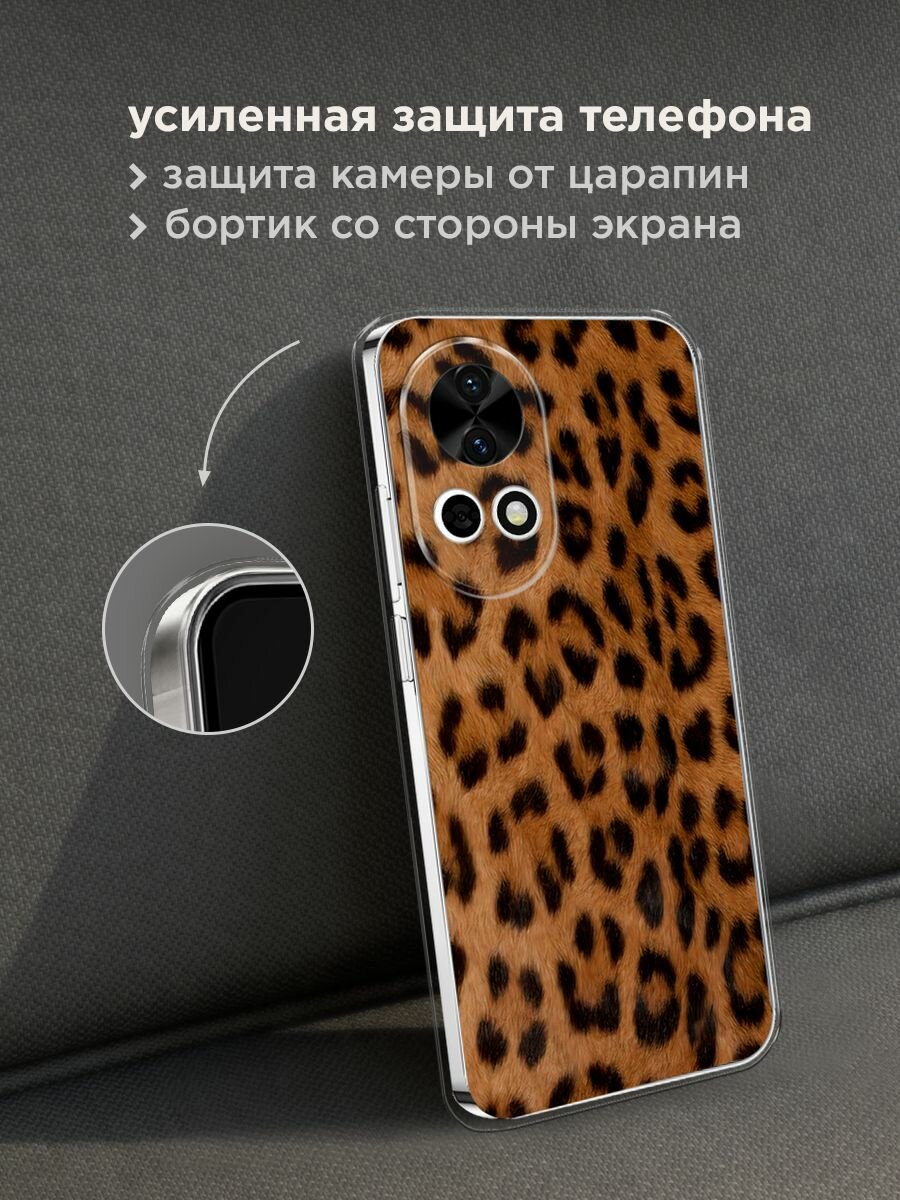Чехол на Huawei Nova 12/Nova13 / Хуавей Нова 12/Нова 13 с принтом "Мех леопарда" — фото 1