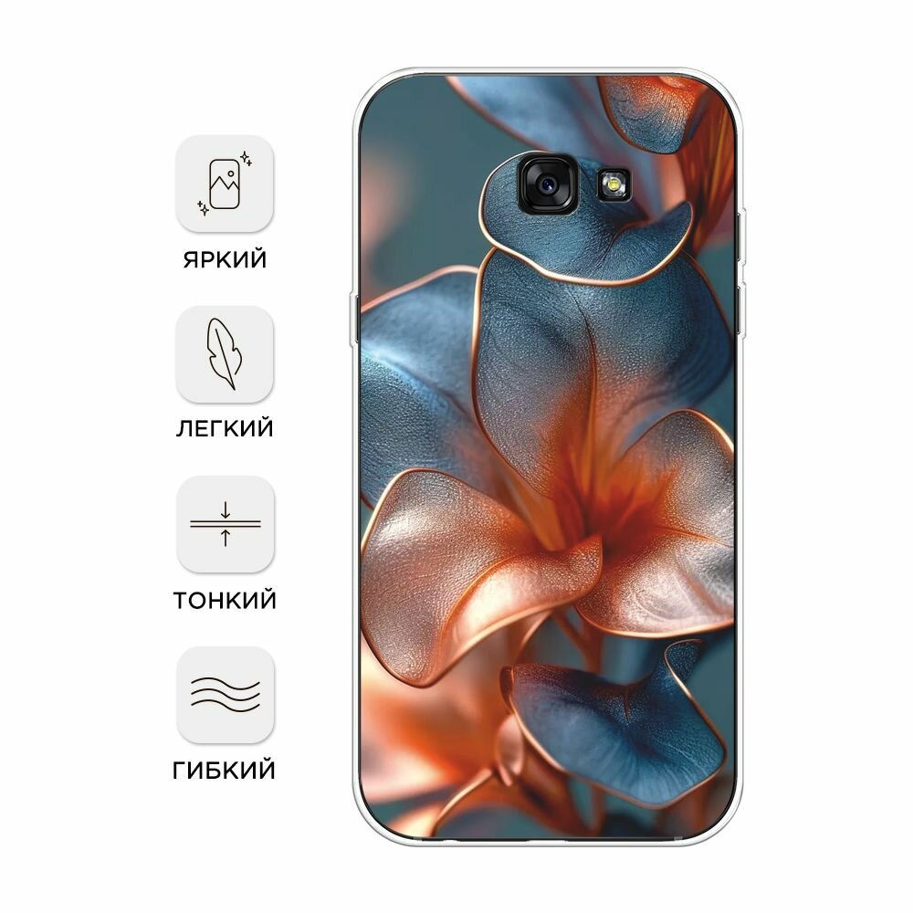 Чехол на Samsung Galaxy A7 2017 / Самсунг Галакси А7 2017 с принтом "Жемчужные цветы" — фото 1