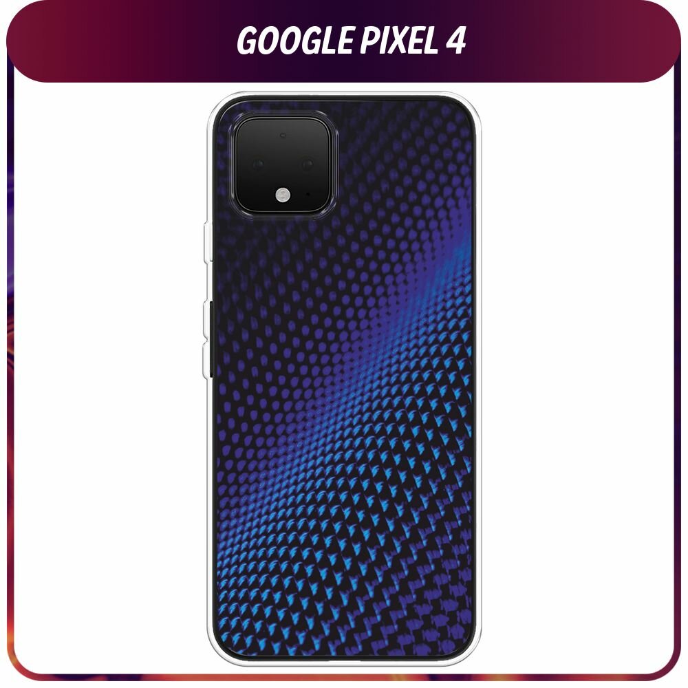 Чехол на Google Pixel 4 / Гугл Пиксель 4 с принтом "Синий карбон"