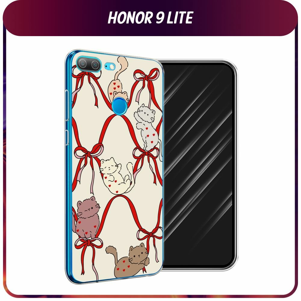Чехол на Honor 9 Lite / Хонор 9 Лайт с принтом "Котики в ленточках 1"