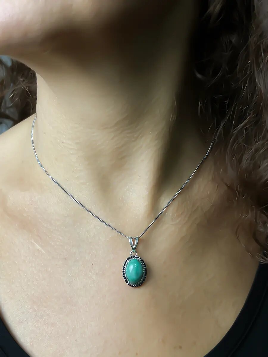 Подвеска, серебро, 925 проба, чернение, родирование, шпинель, берилл